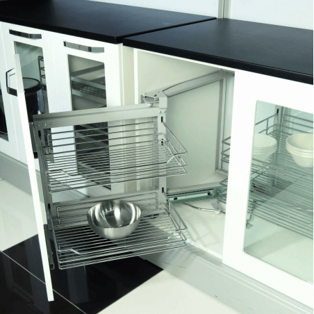 Drátěný rohový mechanismus Magic corner / Chrome