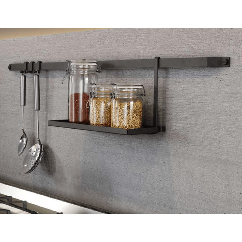 Profil s háčky pro závěsné police FERE / Černý grafit