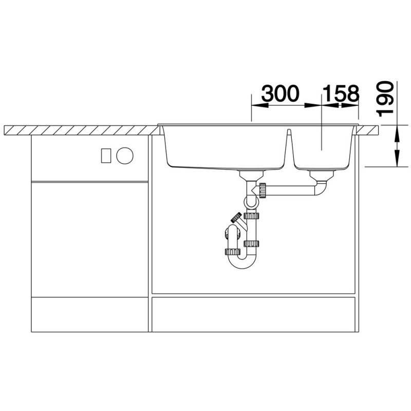 Kameninový dřez Blanco METRA 9 / Sivá skala