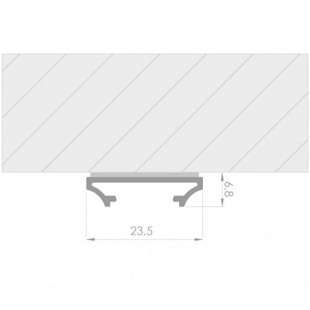 Hliníková lišta LL-15 pro LED osvětlení s krytkou
