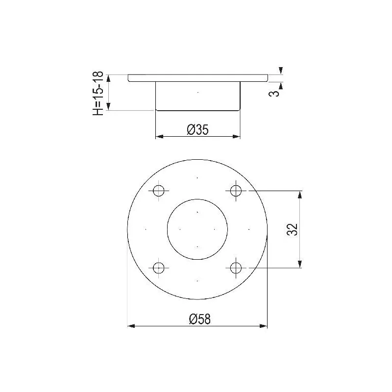 Plastová nožička 35x15 mm / Antracit